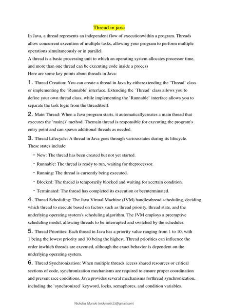 Threads And Process Pdf Scheduling Computing Class Computer Programming