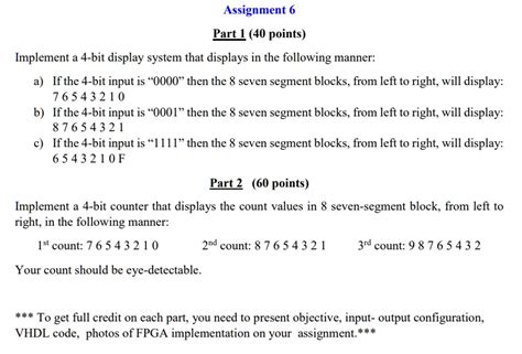 Solved Assignment 6 Part 1 40 Points Implement A 4 Bit Display