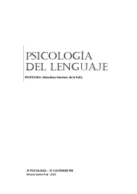 Psicologia Del Lenguajepdf