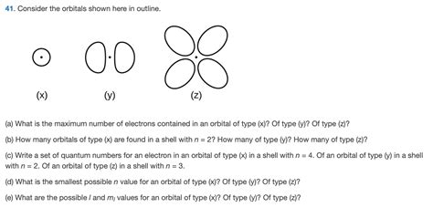 Solved 41 Consider The Orbitals Shown Here In Outline 0 00