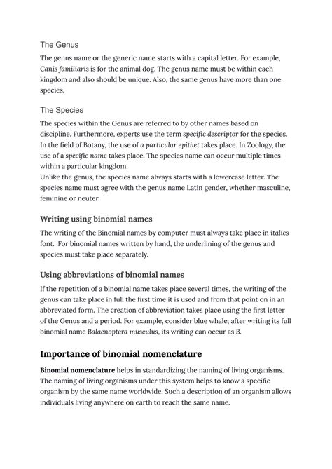 Solution Biology Rules Of Binomial Nomenclature Studypool
