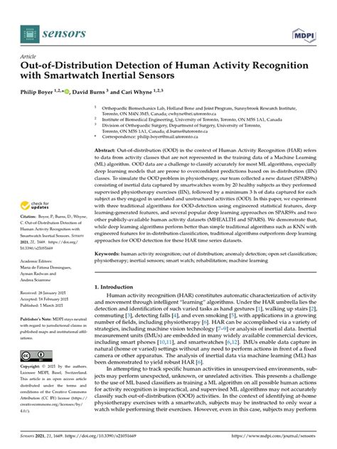 Out Of Distribution Detection Of Human Activity Re Pdf