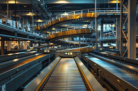 Automated Baggage Handling System In Modern Airport Stock Illustration Illustration Of