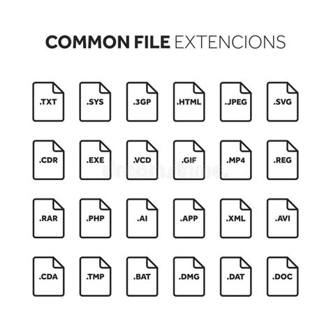 Lineoutline Flat Style Icon Set Source Code Programming File Type