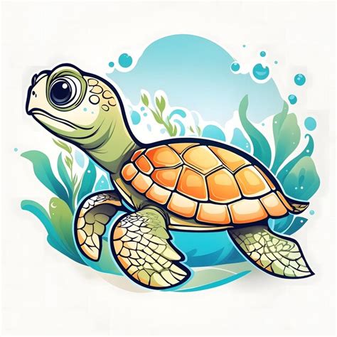 Premium Photo Sea Turtle Illustration Ai Generative
