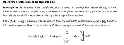 Solved Coordinate Transformations Are Isomorphisms
