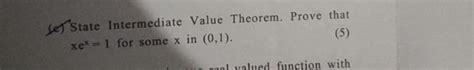 Solved E State Intermediate Value Theorem Prove That Chegg Com
