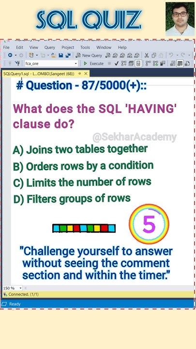 Sql Quiz 87 Sql Mysql Interview Mcq Shorts Viralvideo Reels