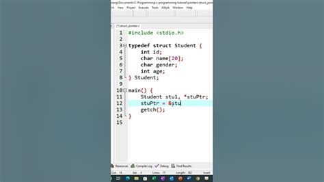 c programming structure and pointer youtube