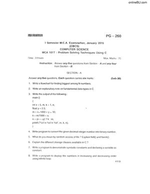 PST Modelpaper 1 Compress I Bangalore University I Semester BCA