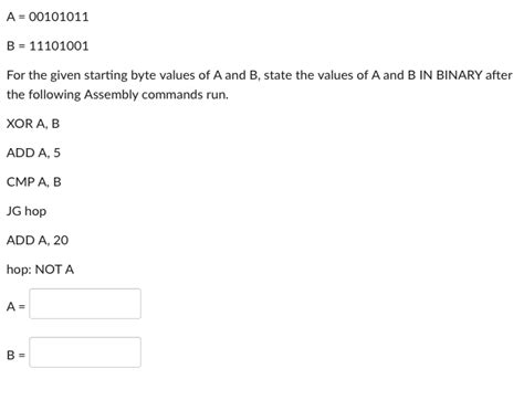 solved a 00101011 b 11101001 for the given starting byte