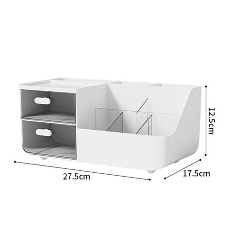 กล่องเก็บเครื่องเขียน คอนโดปากกา ชั้นวางปากกา ลิ้นชักตั้งโต๊ะ กล่องจัดเก็บเครื่องเขียน 2ชั้น