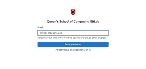 Resetting Your Gitlab Password Tech Help Queens School Of Computing