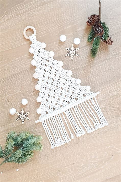Macramé Christmas Tree DIY Kit With Beads Holiday Craft Etsy Australia