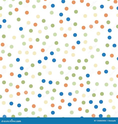 Colorful Polka Dots Seamless Pattern On White 6 Stock Illustration