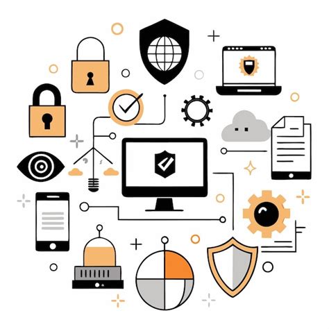 Cybersecurity Infographic With Shield Lock And Checkmark Icons Premium Ai Generated Vector