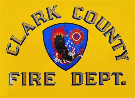 Clark County Fire Department Emblem On A Firetruck In Las Vegas