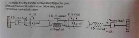 Solved 320 Ooints Find The Transter Function 8vsts