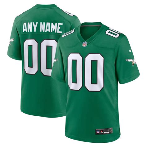 Philadelphia Eagles Kelly Green Custom Stitched Jersey Any Name 00 Mens Style 2023