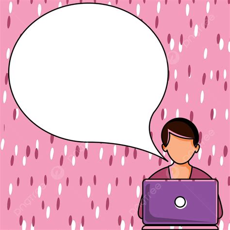 Laptop User With Speech Bubble And Empty Dialog Box Vector Men Laptop Weather PNG And Vector
