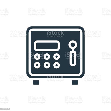안전 상자 아이콘입니다 웹 사이트 디자인 및 모바일 앱 개발 인쇄를위한 글리프 안전 상자 아이콘 흰색 배경에 격리 된 금융 컬렉션에서 안전 상자 아이콘 0명에 대한 스톡