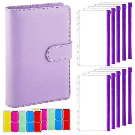 A6 Binder Planner Notebook Binder Pockets Storage Cash Envelope Bills