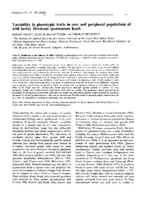Pdf Fine Scale Spatial Genetic Structure In A Predominantly Selfing