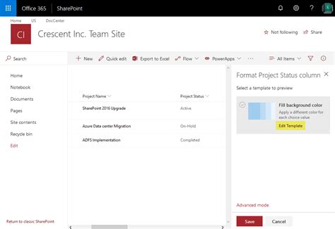 sharepoint online how to apply column formatting sharepoint diary