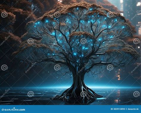 A Mesmerizing Scifi Tech Savvy Binary Tree Entity Ai Generated Royalty