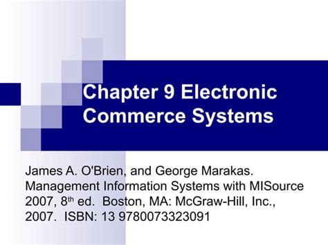 Chap09 Electronic Commerce Systems Ppt