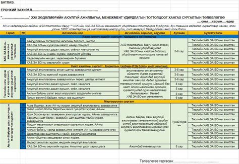 Сургалтын Төлөвлөгөө Tamga Mn