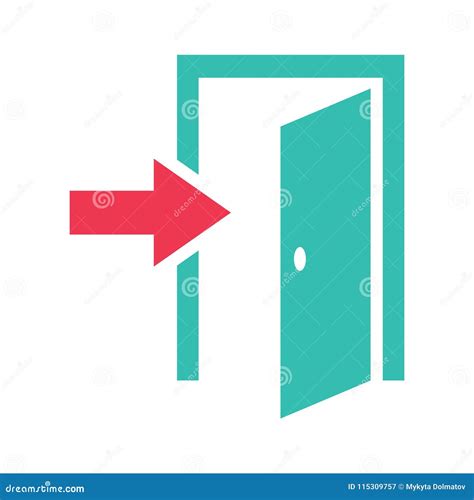 Emergency Exit Sign Door Entrance Strategy Exit Icon Red Arrow