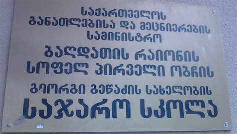 სსიპ გიორგი გეწაძის სახელობის სოფელ პირველი ობჩის საჯარო სკოლა