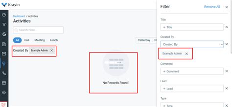 The Filters Should Be Work Properly In The Activity Section · Issue