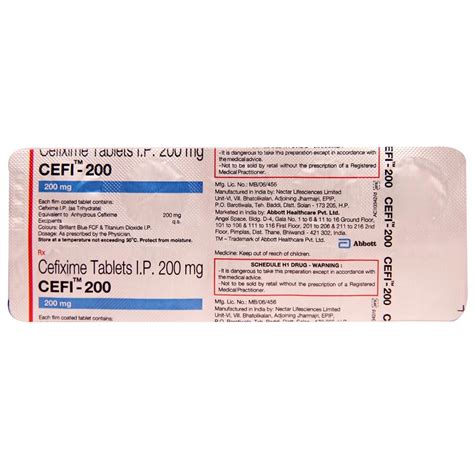 Cefi 200 Tablet 10s Price Uses Side Effects Composition Apollo