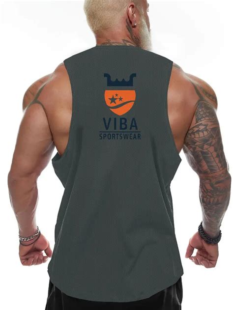 플러스 사이즈 남성용 세련된 탱크탑 스포츠피트니스용 프린트 민소매 티셔츠 남성 의류 Temu Republic Of