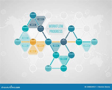 Workflow Progress Infographic Stock Vector Illustration Of Color