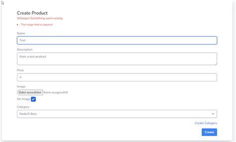 BUG Create Product Image Needed Even When No Image Is Clicked Issue Paymenter