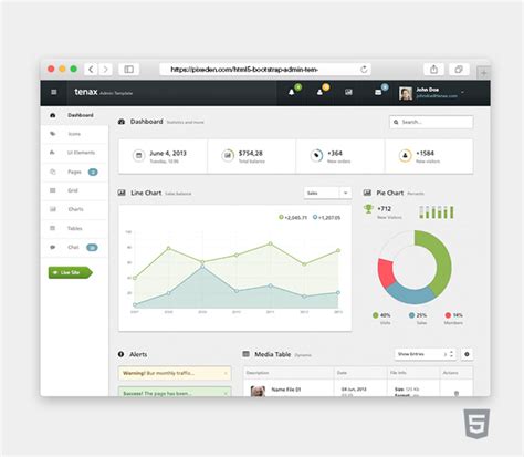 Premium Free HTML Bootstrap Admin Templates Pixeden Club