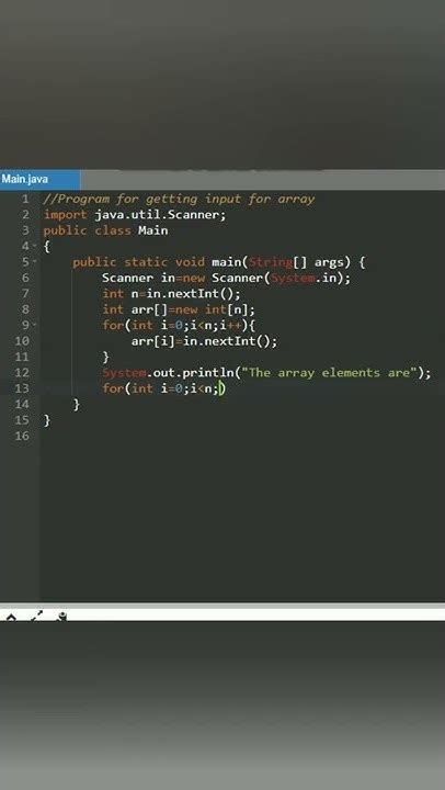 Program For Getting Input For Arrayjava Coding Interview Programming Arraysinjava Youtube
