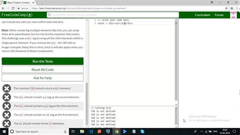 Freecodecamp React Create A Complex Jsx Element Solution Youtube