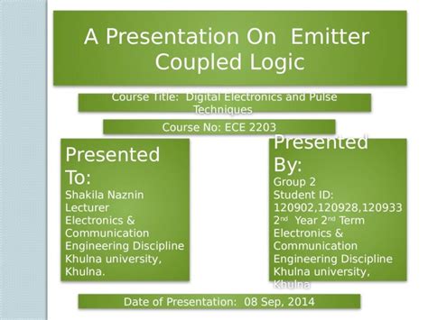 Pptx Emitter Coupled Logic Ecl Dokumen Tips