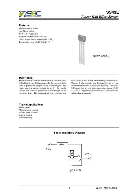 Ss49e Hall Sensor Datasheet Dscl