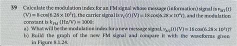 Solved Calculate The Modulation Index For An FM Signal Chegg