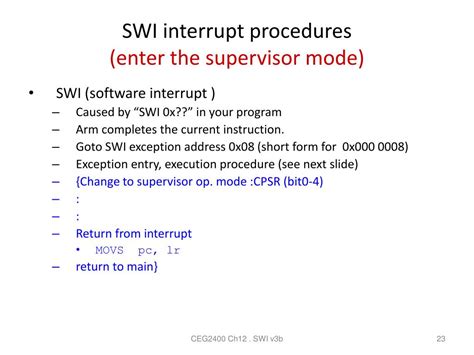 Ppt Chapter 12 Software Interrupts Swi And Exceptions Powerpoint