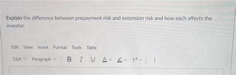 Solved Explain The Difference Between Prepayment Risk And