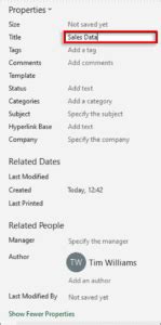 How To Edit Document Properties In Excel