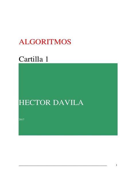 Algoritmos 1 Pdf Pdf Algoritmos Programa De Computadora