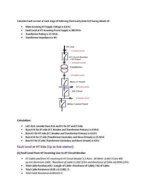 Ccalculate Fault Current At Each Stage Of Following Electrical Systemh Pdf Transformer