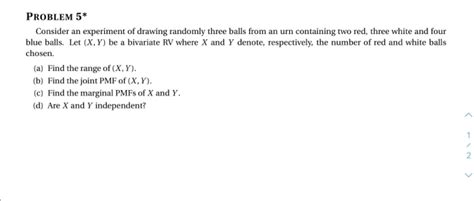 solved problem 5 consider an experiment of drawing randomly